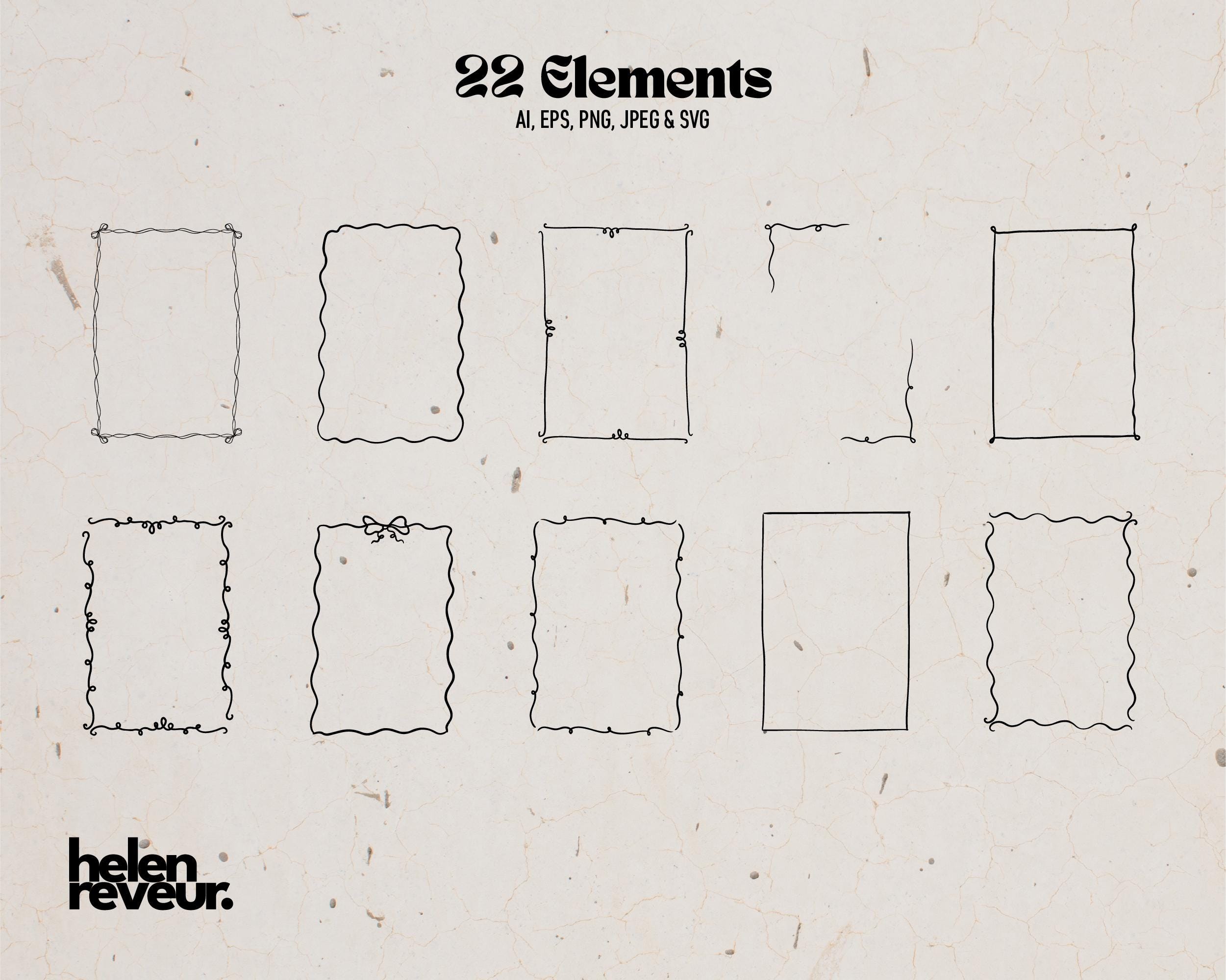 22 HAND-DRAWN FRAMES | Line Art Frame Illustrations, Decorative Borders ...