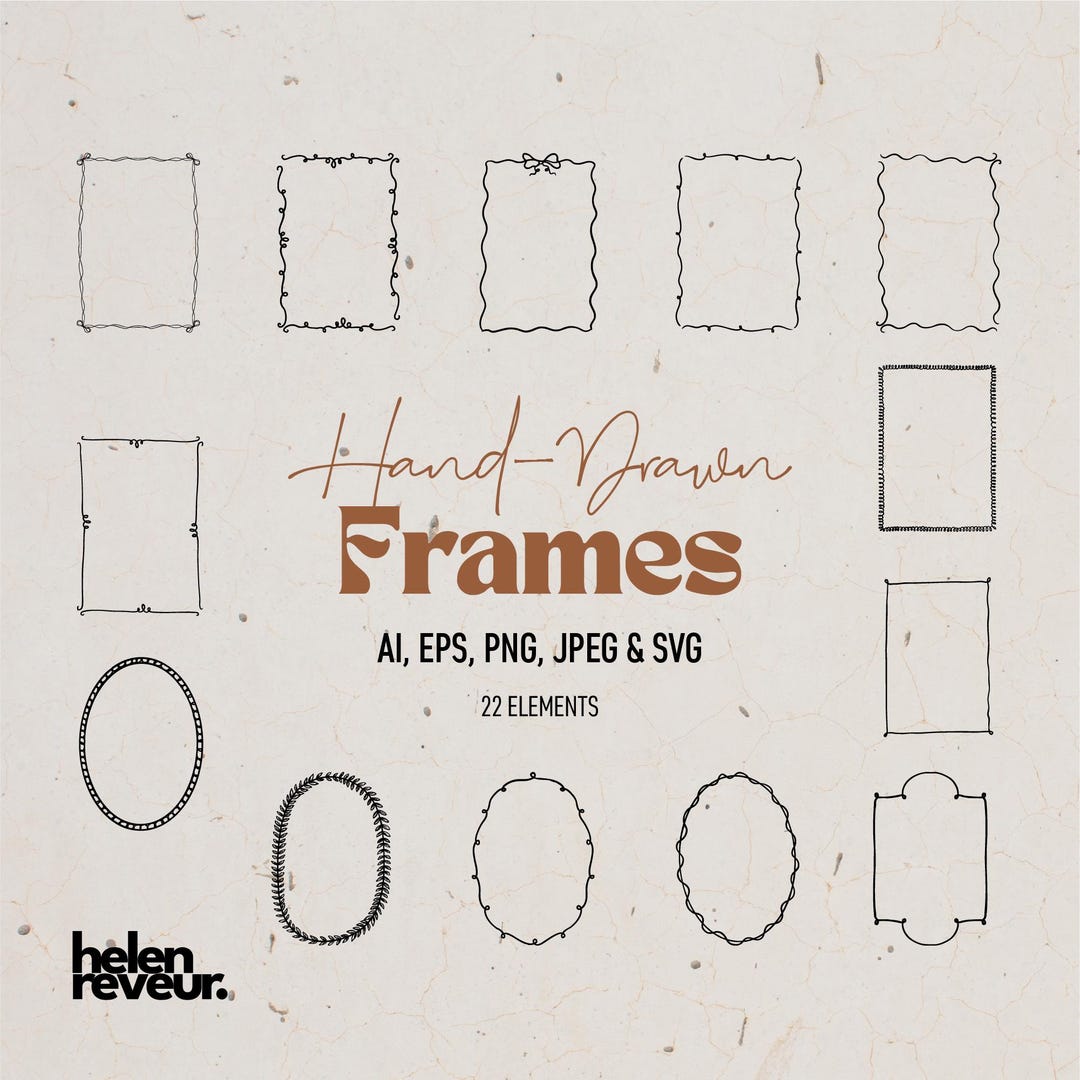 22 HAND-DRAWN FRAMES | Line Art Frame Illustrations, Decorative Borders ...