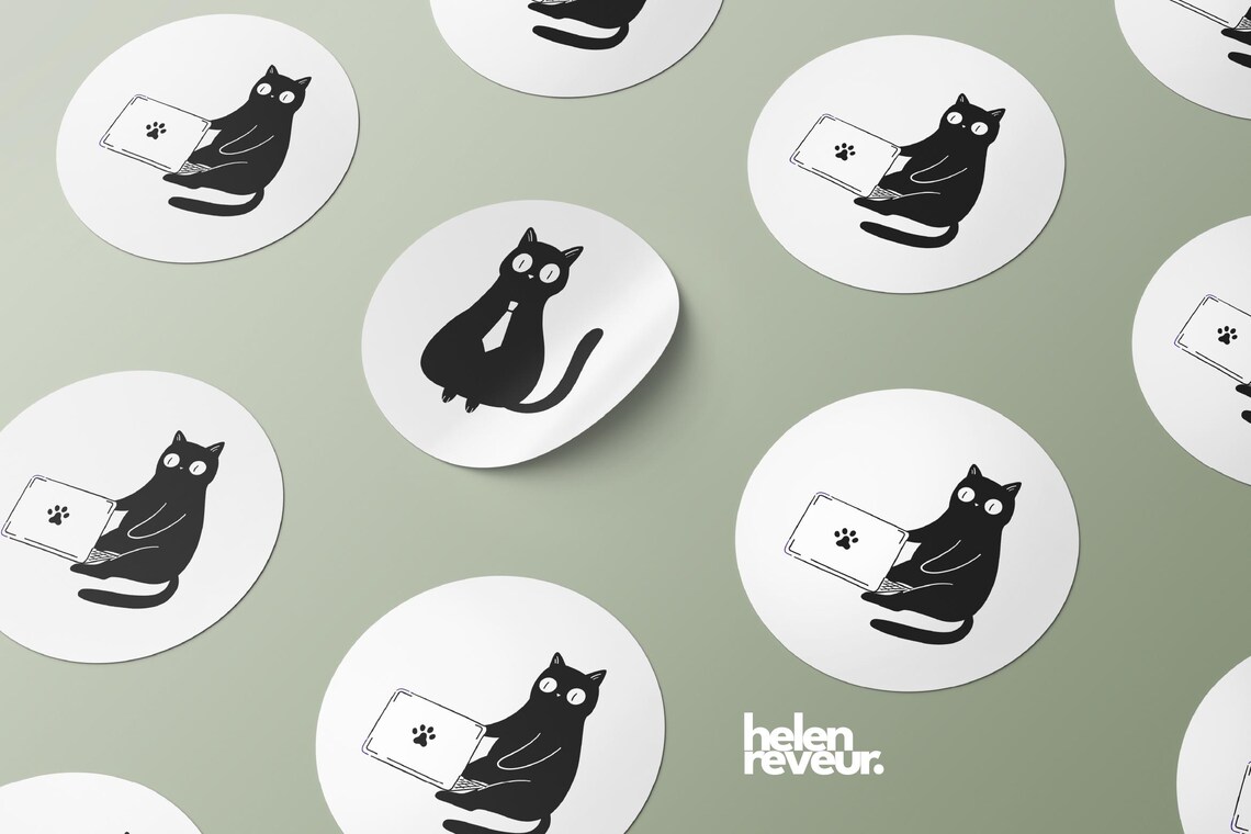 Funny Business Cats Clipart: Office Cat Illustrations (digital Download ...