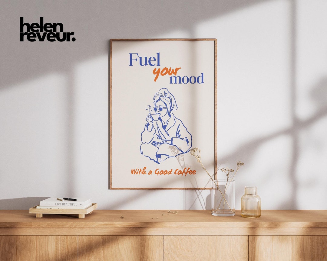 Modern Coffee Art Poster | Editable Cafe Sign | Aesthetic Poster | Line ...