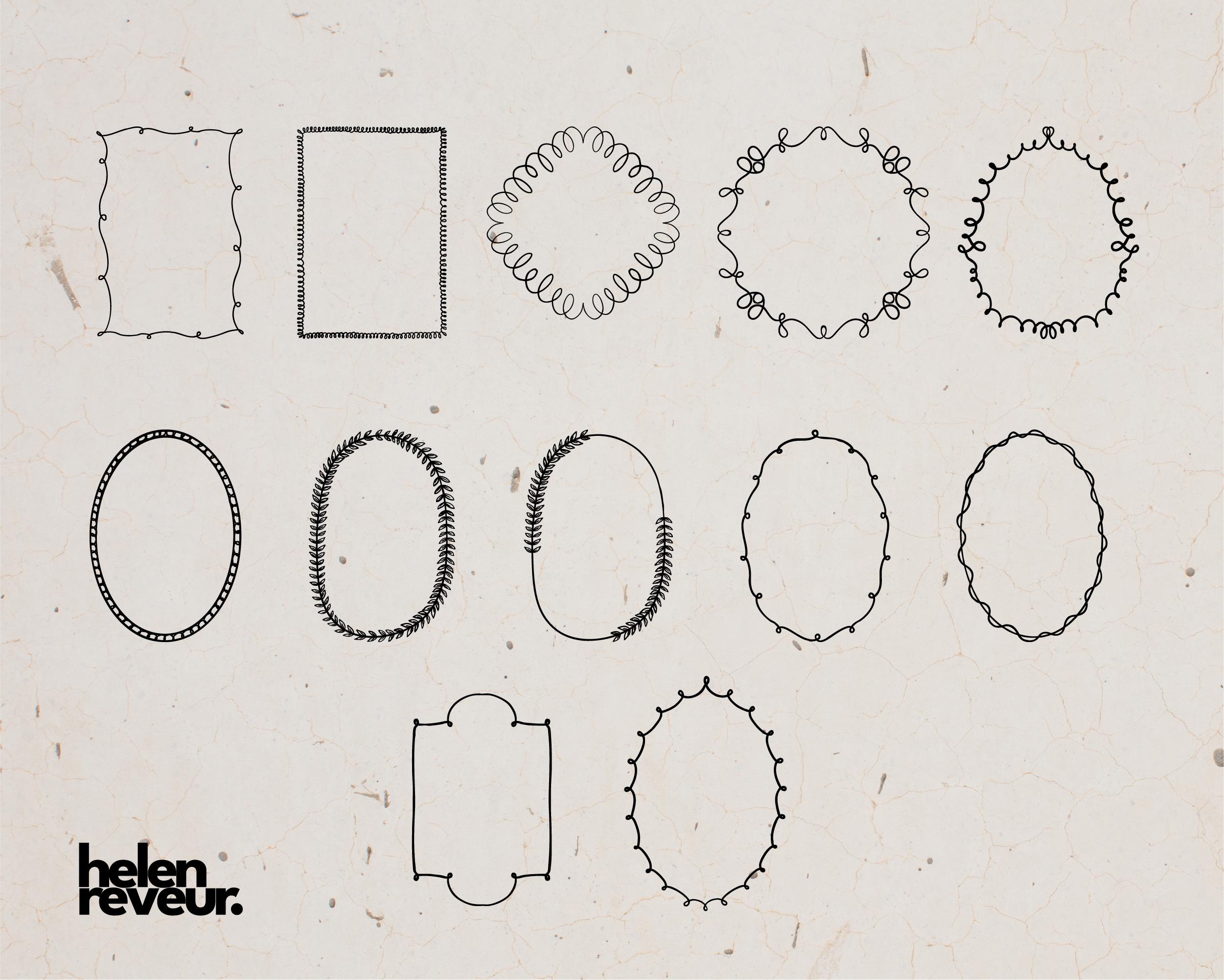 22 HAND-DRAWN FRAMES | Line Art Frame Illustrations, Decorative Borders ...