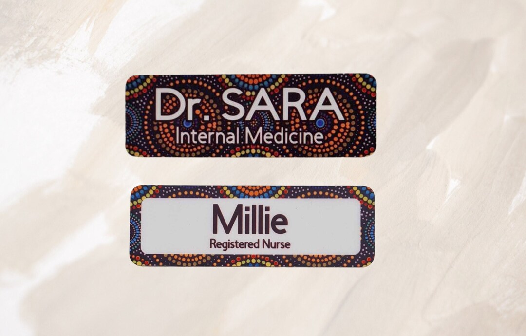 Personalised Aboriginal Art Work, Nurse,medical, Teacher Name Badge ...