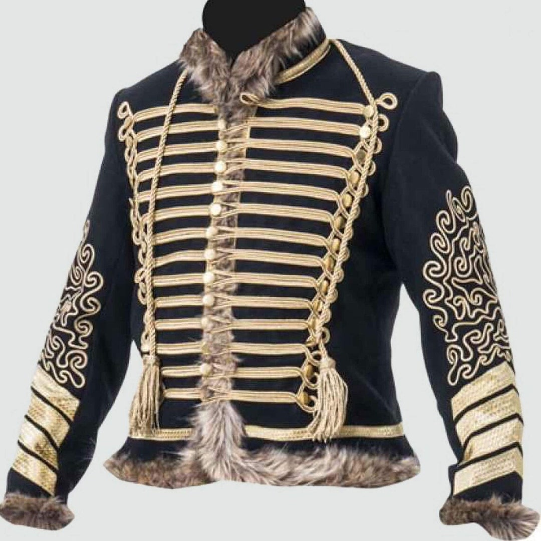 Men's Napoleonic Hussar Uniform Military Style Tunic Pelisse Jimi ...