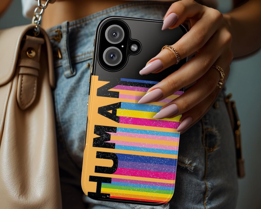LGBTQ Retro Rainbow Stripes Human Pride Phone Case , Gay Pantrans Ally ...