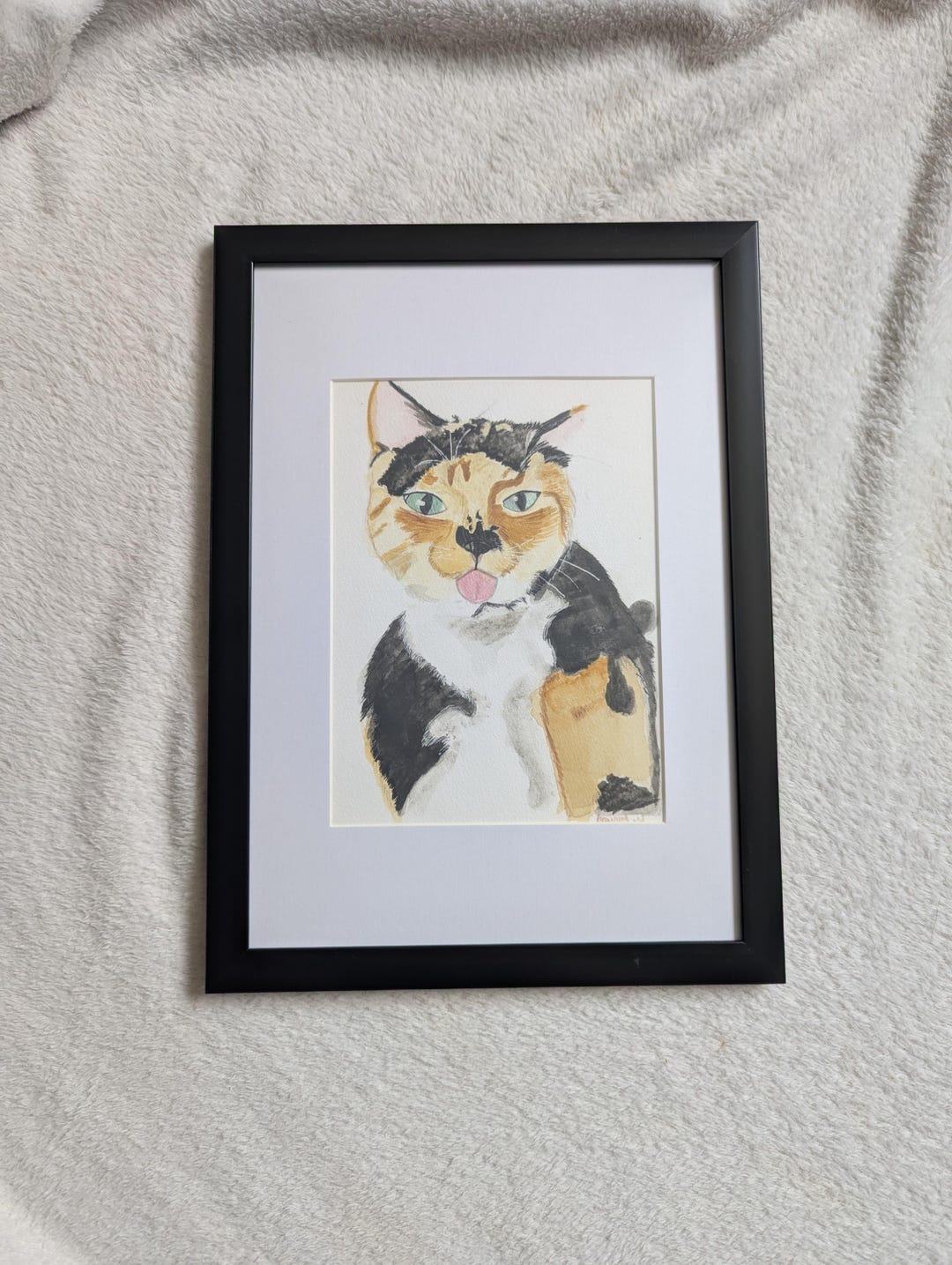 Watercolour Cat Painting/ Mixed Media/ A4 Framed and Mounted - Etsy