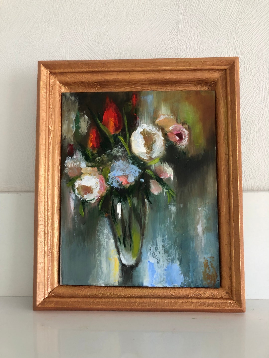 Abstract Flowers , Oil Painting, Small Painting,flowers, Still Life ...