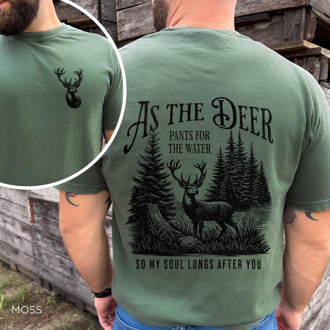 Mens Christian Deer Tshirt Scripture Hunting T Shirt Comfort Colors ...