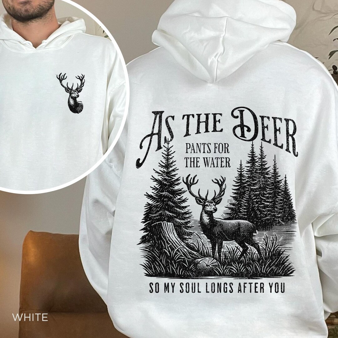 Mens Christian Deer Hoodie Scripture Hunting Sweatshirt Jesus Hoodie ...