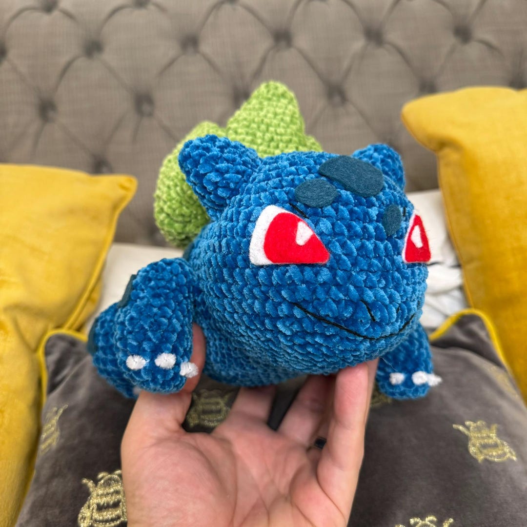 Medium Bulbasaur Inspired Handmade Plush Toy (crochet Amigurumi Plushie ...
