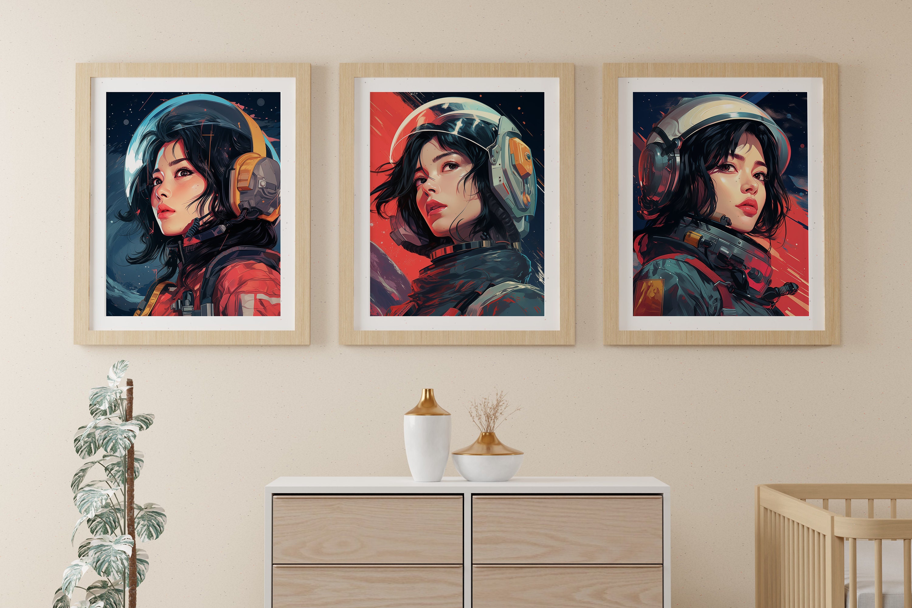 Science Fiction Poster Digital Download, Space Heroines, Teen Boy Gift ...