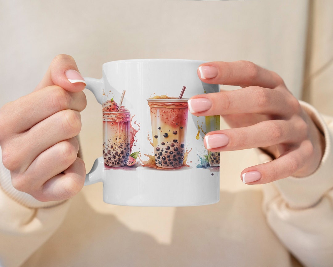 Boba Tea Mug, Bubble Tea Mug, Bubble Tea Graphic, BOBA Ceramic Mug 11oz ...