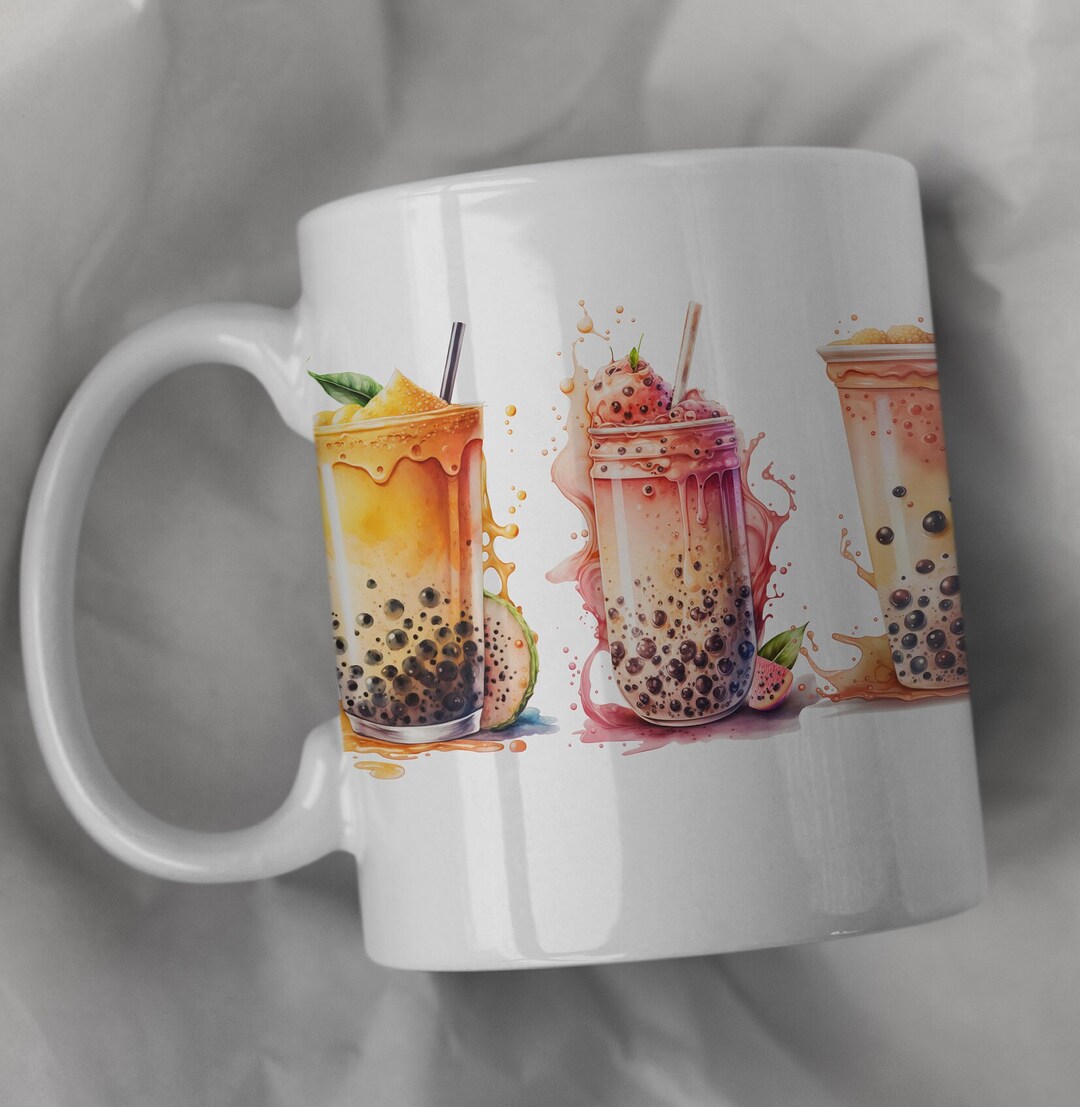 Boba Tea Mug, Bubble Tea Mug, Bubble Tea Graphic, BOBA Ceramic Mug 15oz ...