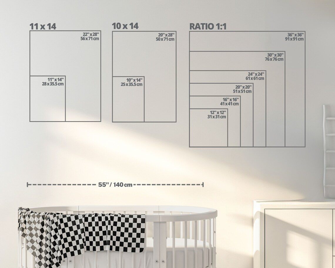 Wall Art Size Guide Frame Size Guide Print Size Guide Poster Size Chart ...