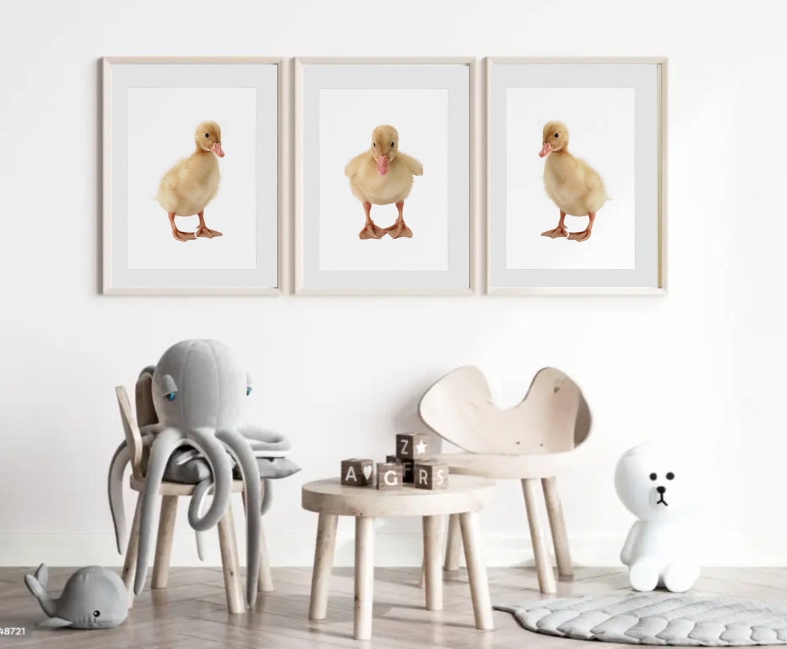 Baby Duck Wall Art, Baby Bedroom, Set of 4 Printable Digital Download ...
