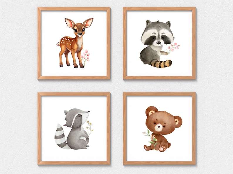 Adorable Animal Prints for Nursery Decor, Set of 10 Downloadable Prints ...