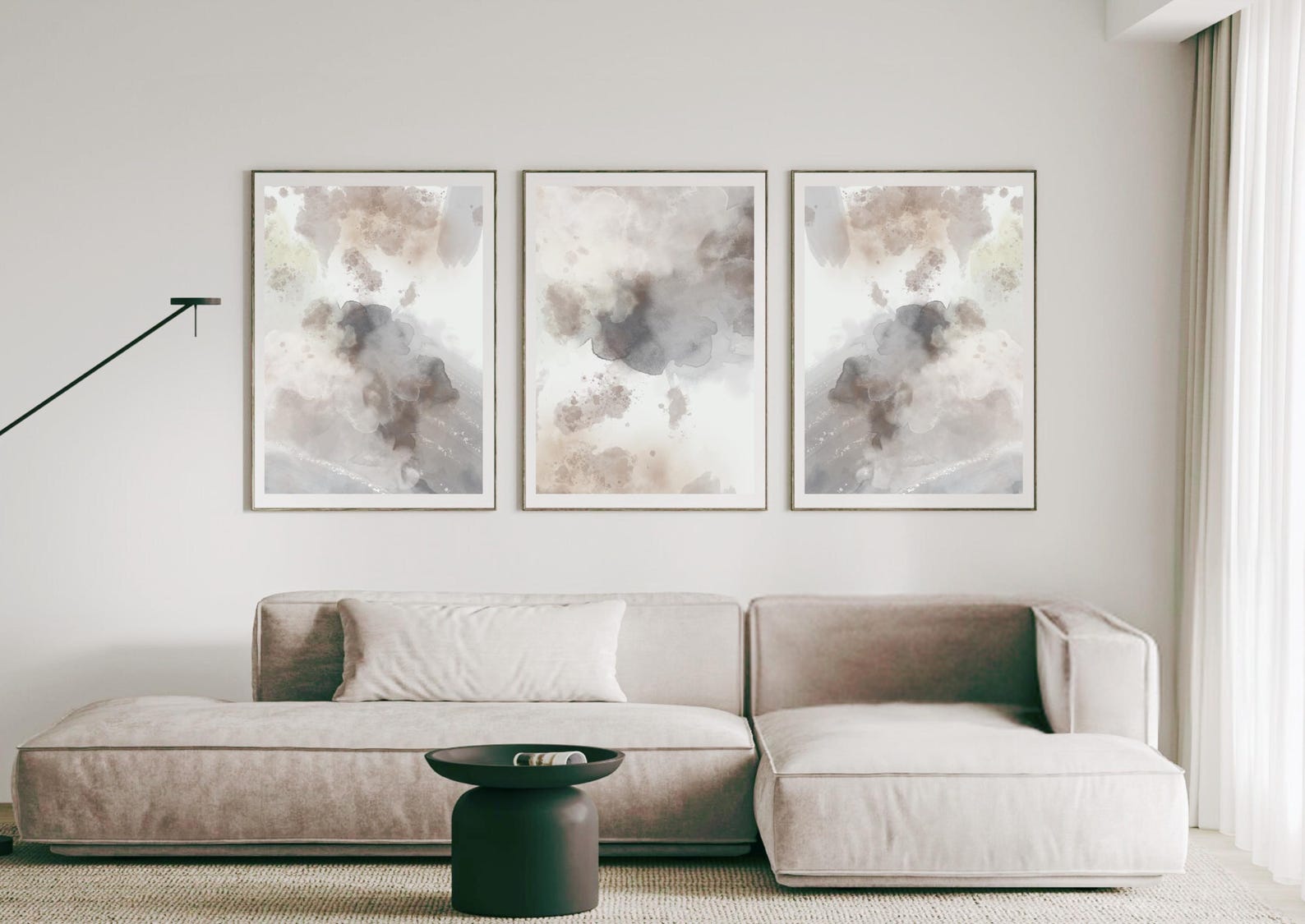 Neutral Aesthetic Abstract Painting - Contemporary Wall Art for Home or ...