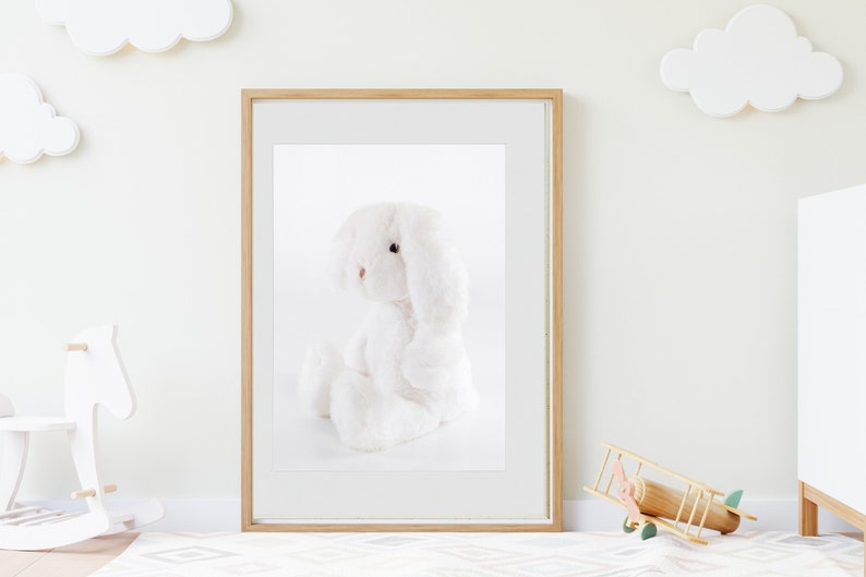 White Rabbits Wall Art, Rabbit Print, Baby Bedroom, Nursery Wall Art ...