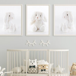 White Rabbits Wall Art, Rabbit Print, Baby Bedroom, Nursery Wall Art ...