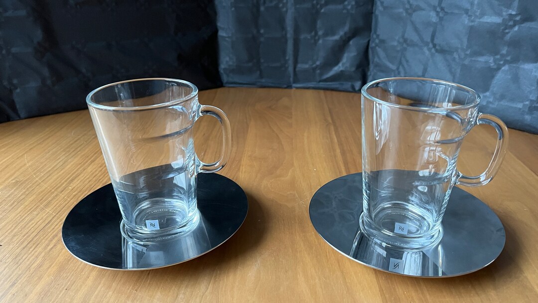 Nespresso View Lungo Set 2 Lungo Cups & 2 Stainless Steel Saucers - Etsy