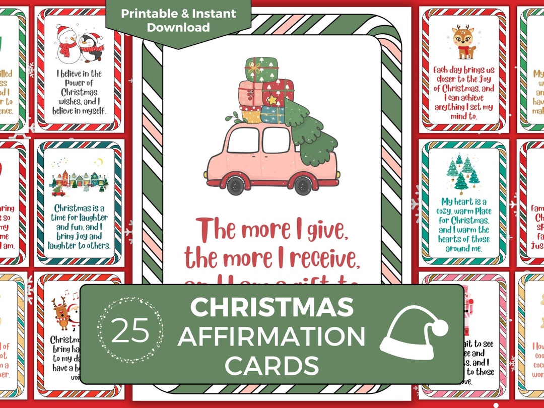 Christmas Affirmation Cards for Kids Printable Positive Affirmation ...