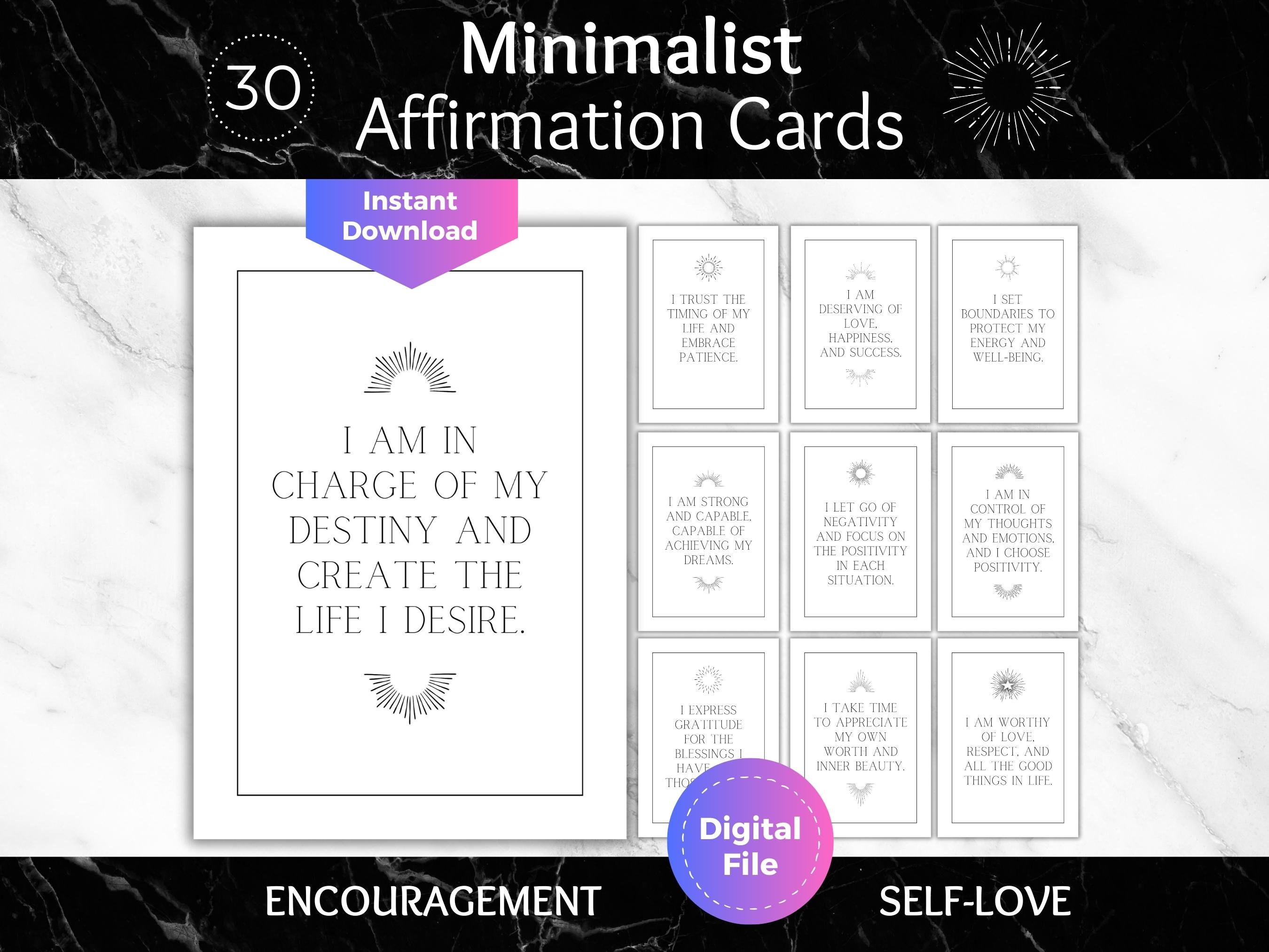 Minimalist Affirmation Cards Printable Positive Affirmation Cards ...