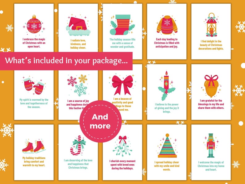 Christmas Affirmation Cards Printable Christmas Affirmations Holiday ...