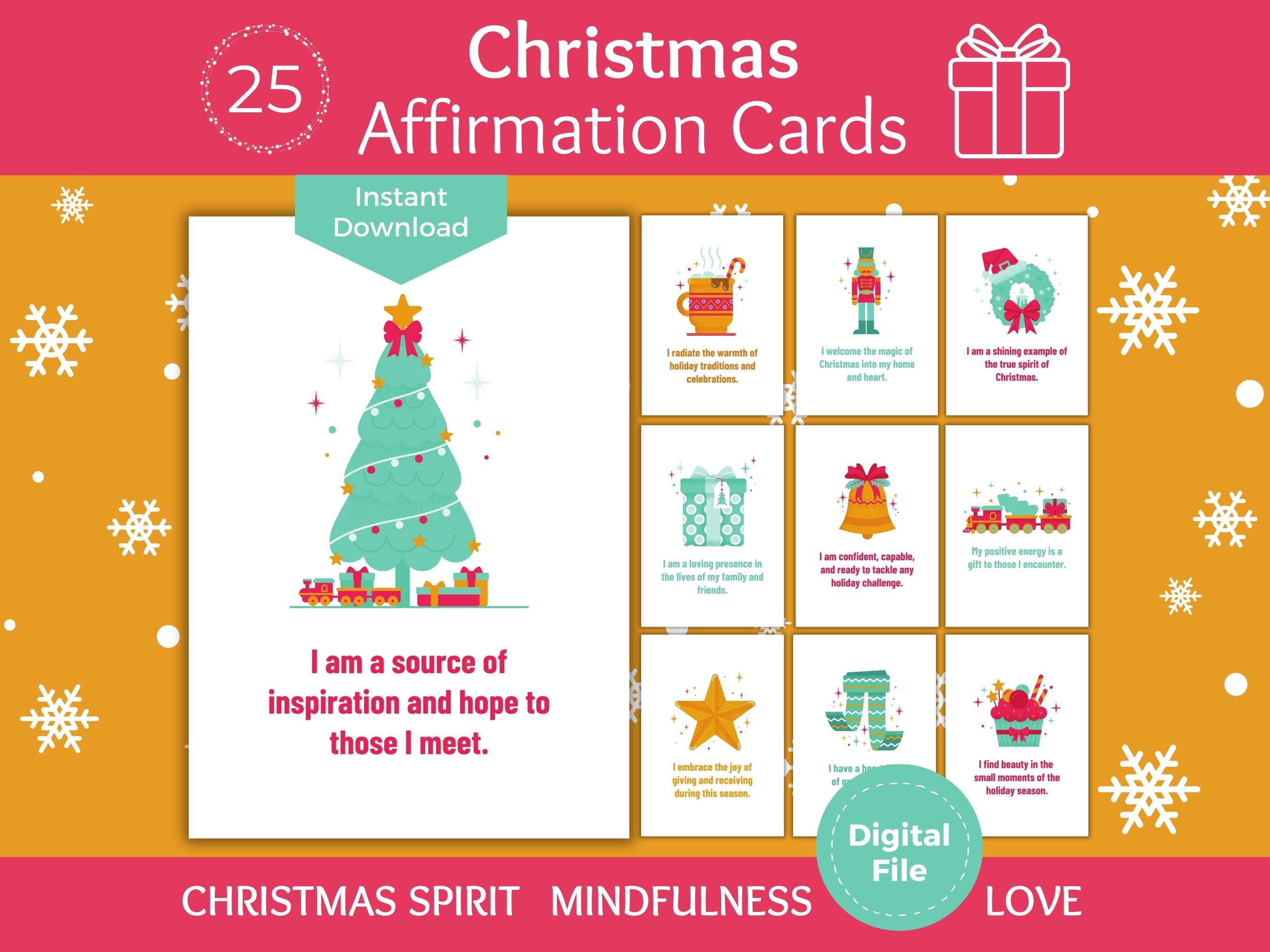Christmas Affirmation Cards Printable Christmas Affirmations Holiday ...