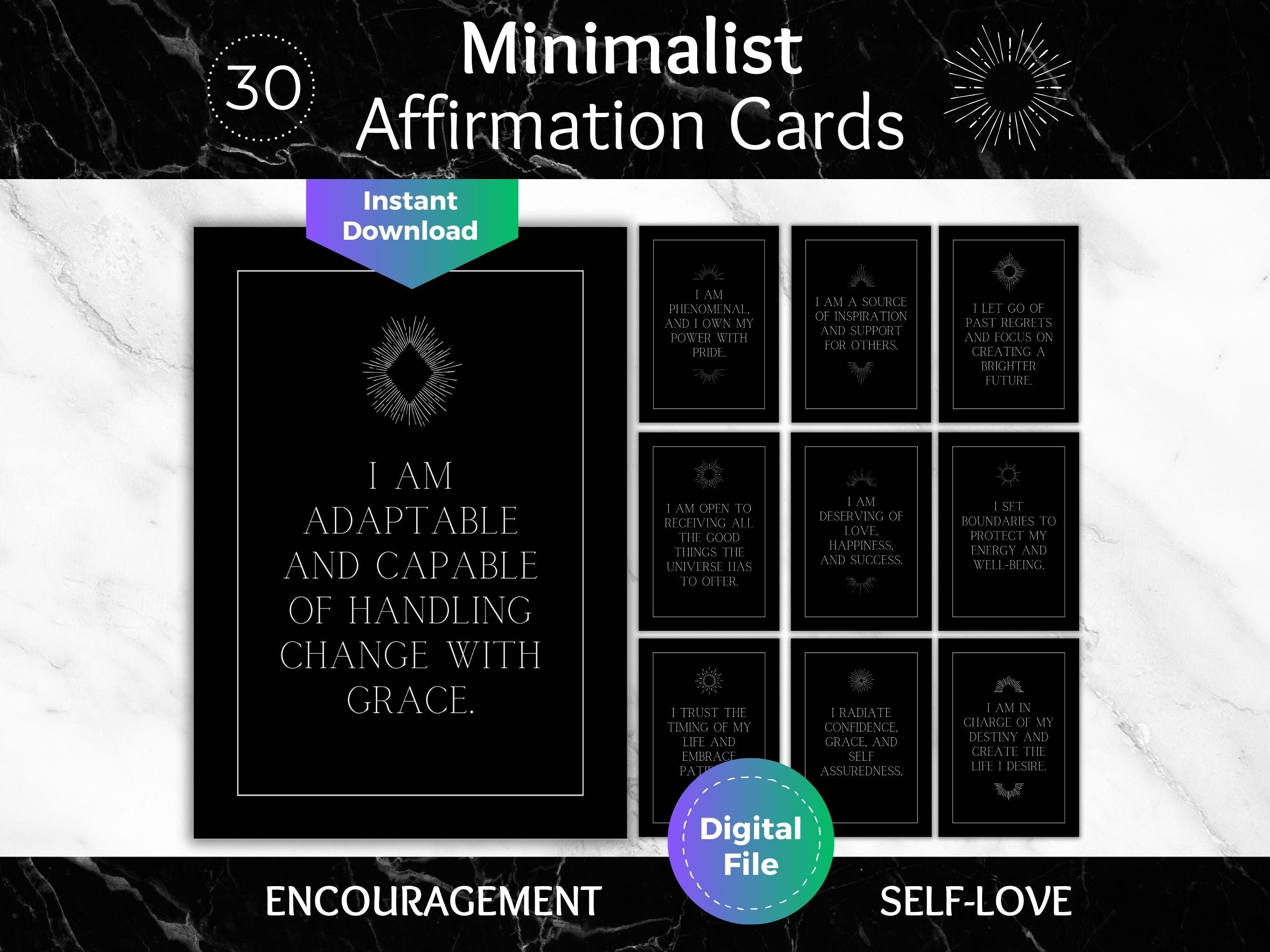 Printable Minimalist Affirmation Cards Positive Affirmation - Etsy