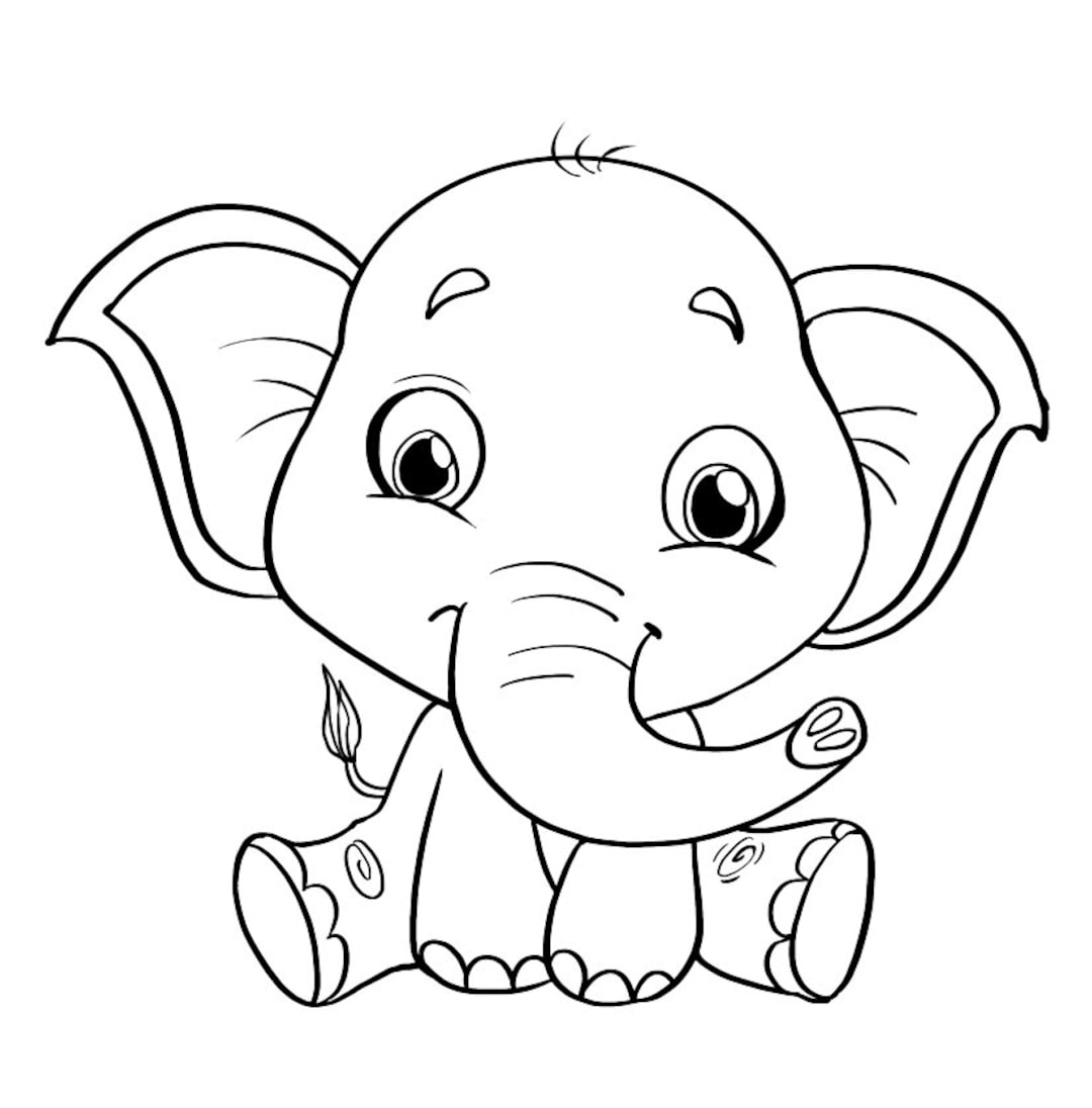 Cute Colouring Pictures for Kids Easy to Colour - Etsy