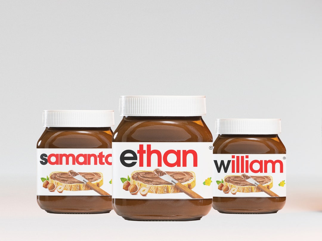 Personalised NUTELLA Jar Label Digital File Nutella Label Printable ...