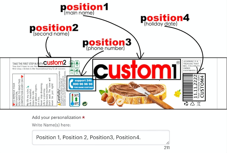 Personalised NUTELLA Jar Label Digital File Nutella Label - Etsy