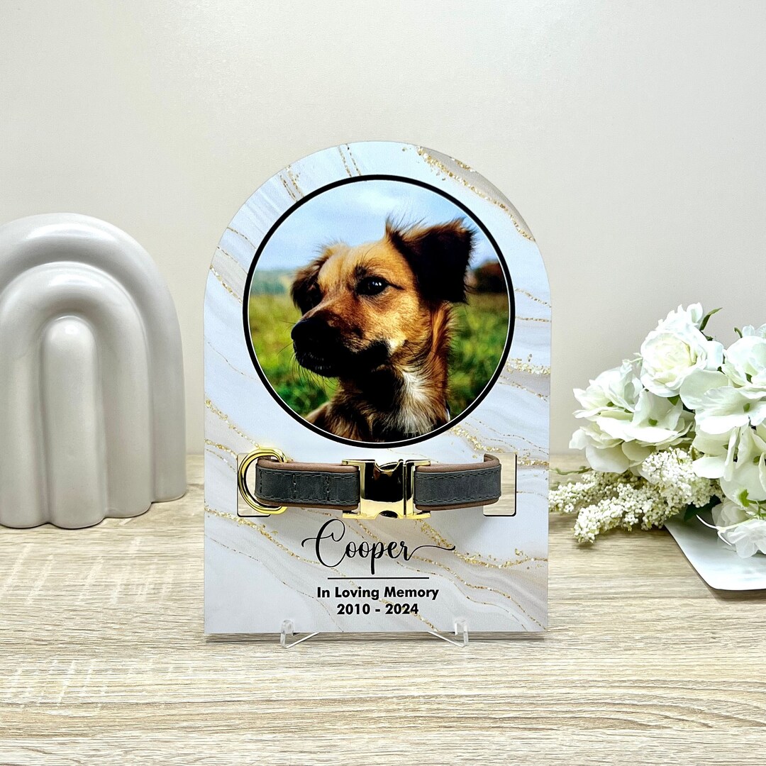Memorial Pet Collar Sign, Dog Memorial Wood Frame With Collar Holder ...