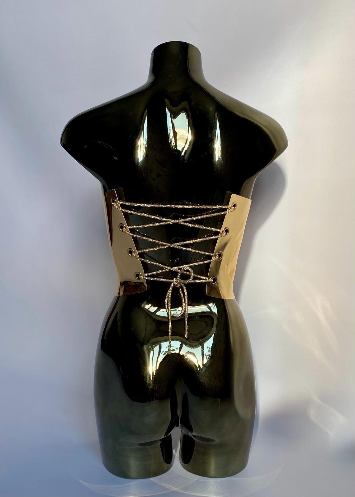 Gold Armor Corset – Futuristic Waist Belt, Stage Performance Costume ...