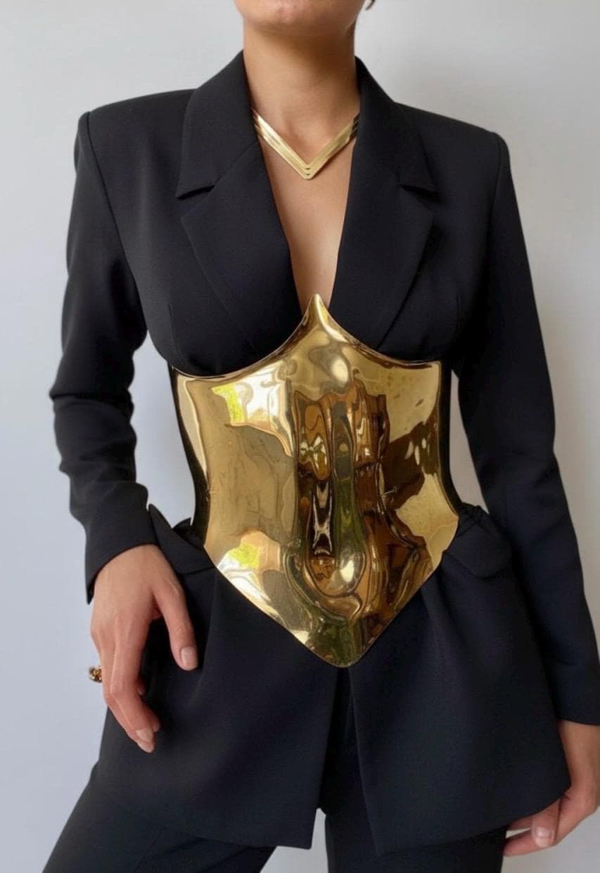 Gold Metallic Corset Belt, Underbust Waist Cincher, Steampunk Festival ...