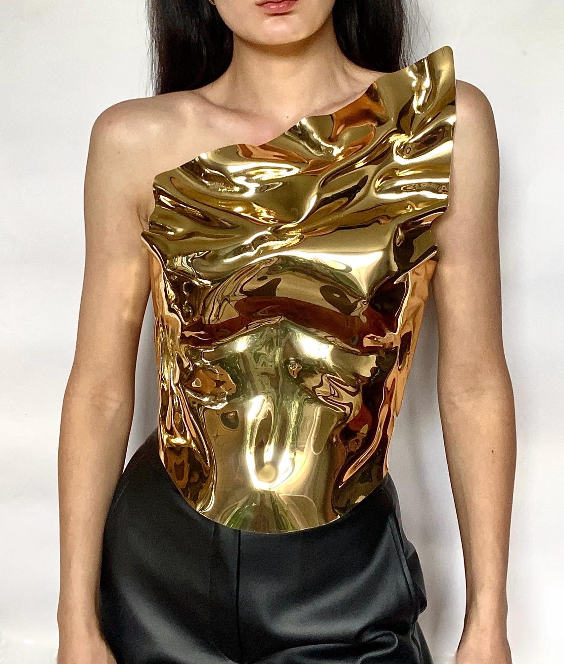 Gold Corset Top, Gold Armor Custom Corset, Fashion Overbust Corset Top ...