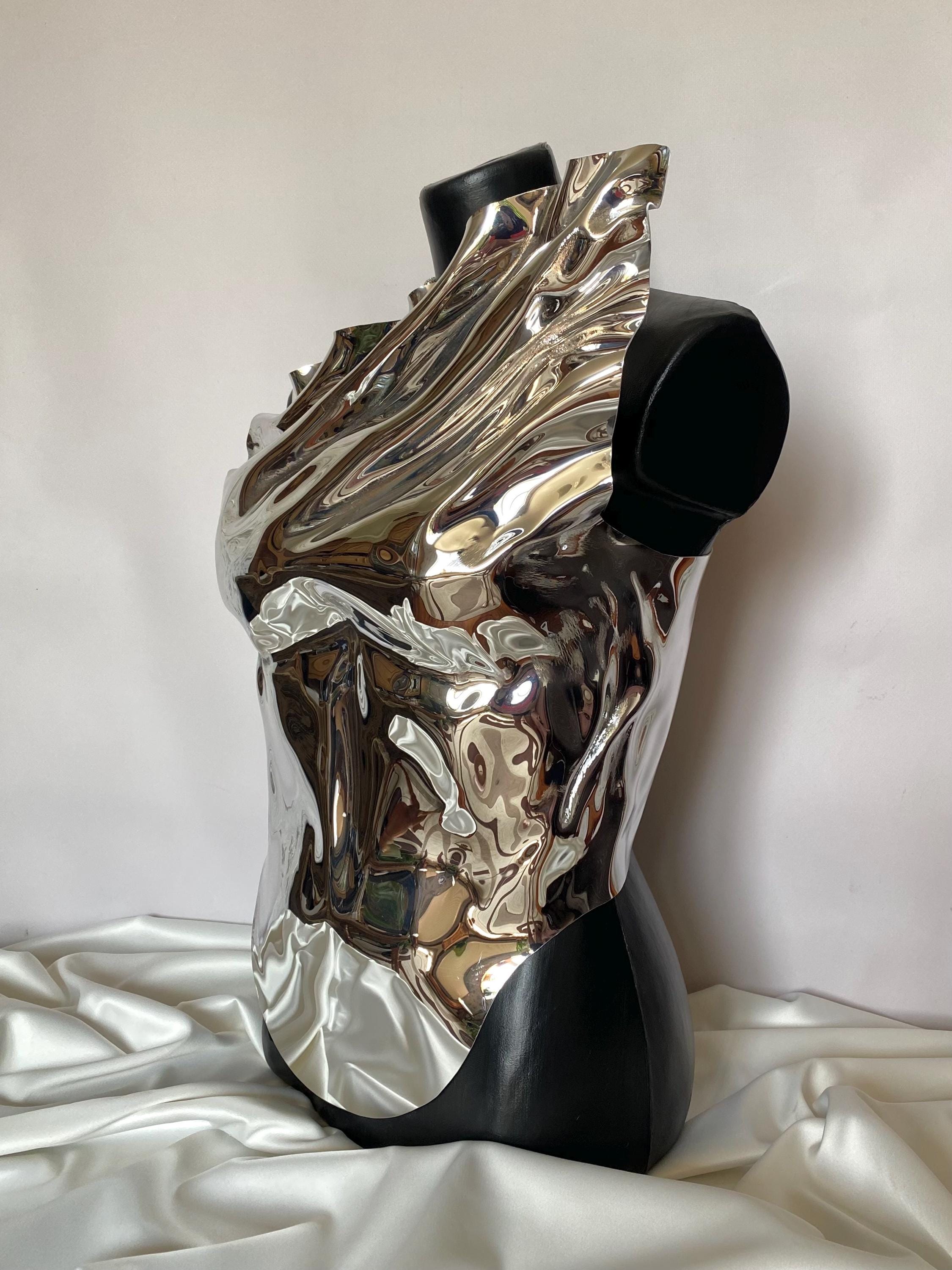 Silver Metal Custom Corset Bustier Top, Custom Made Resin Top Art ...