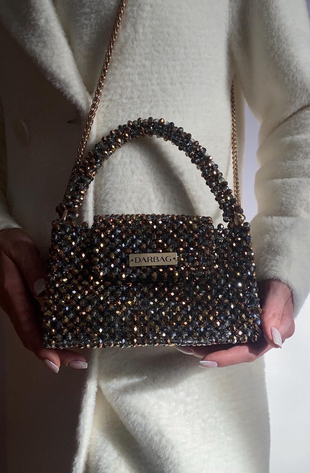 Crystal Beaded Handbag, Shimmering Bag, Luxury Bag, Designer Evening ...