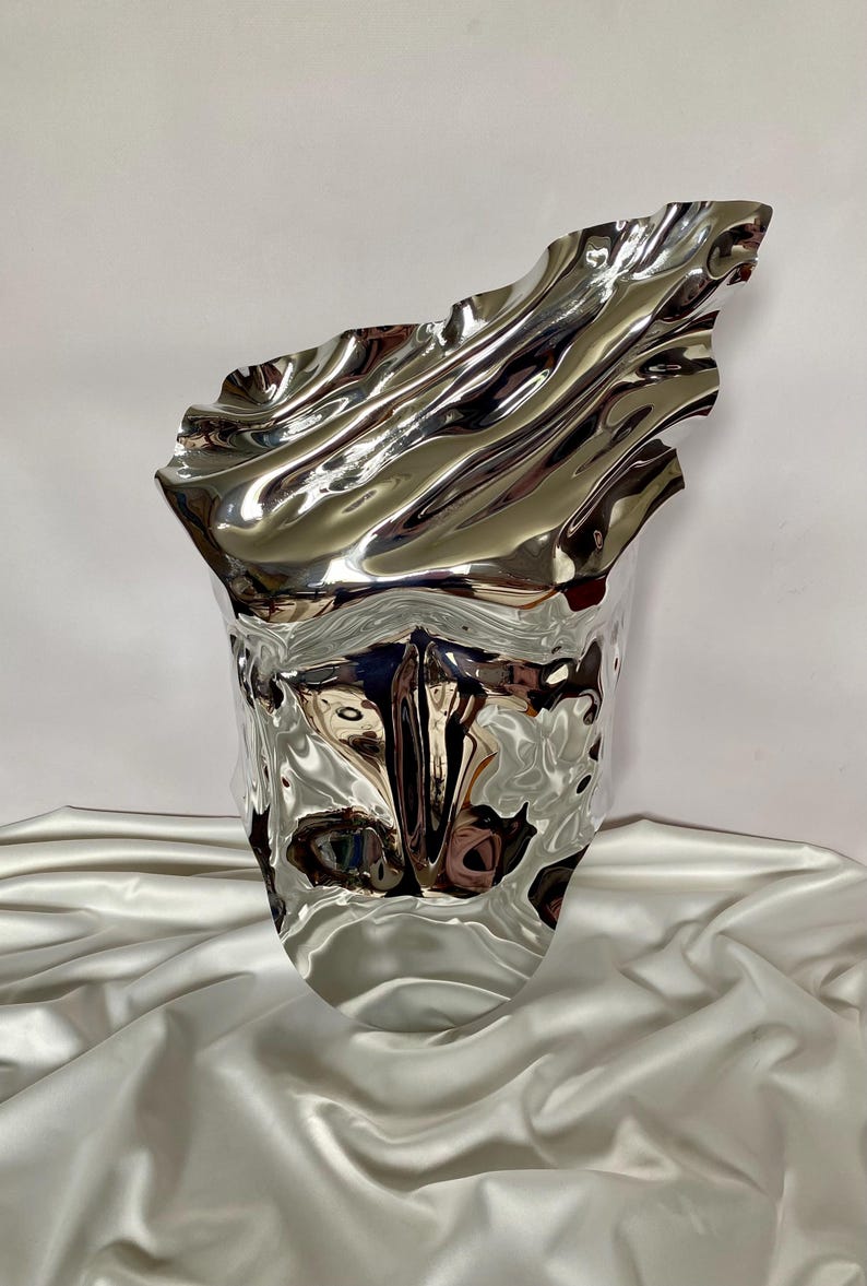Silver Metal Custom Corset Bustier Top, Custom Made Resin Top Art ...