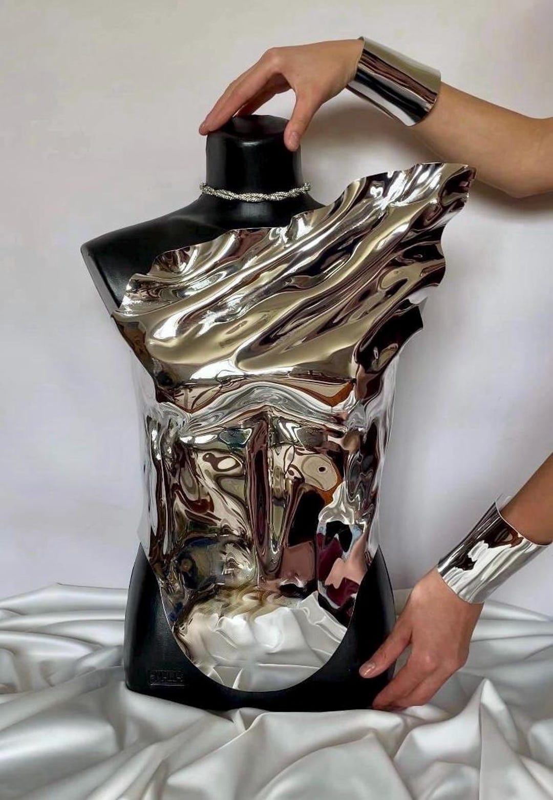 Silver Armor Corset Bustier, Custom Corset, Festival Bustier, Custom ...
