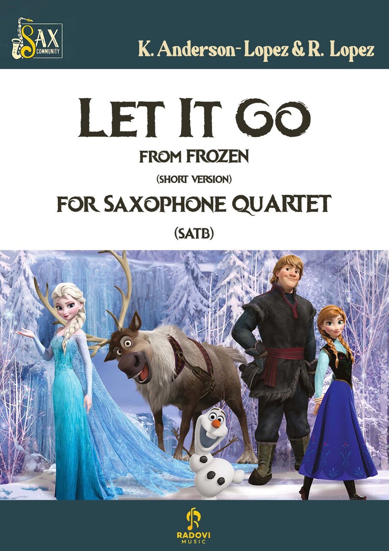 Let It Go FROZEN, Short Version for Saxphone Quartet SATB - Etsy