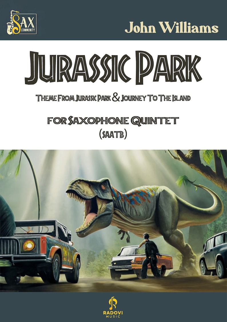 Jurassic Park Themes by John Williams for Saxophone Quintet (SAATB) - Etsy