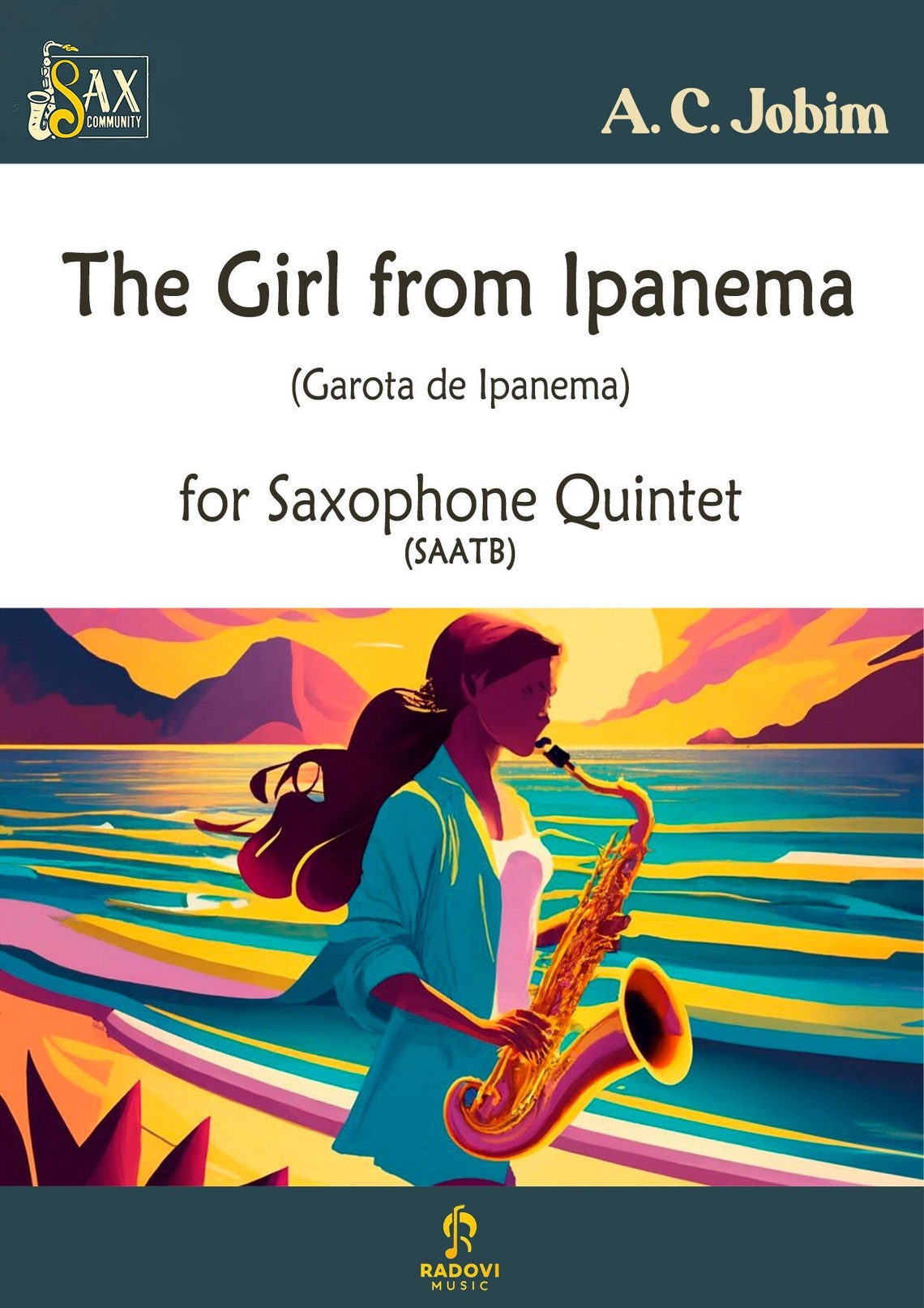 The Girl From Ipanema by A. C. Jobim for Saxophone Quintet (SAATB) - Etsy