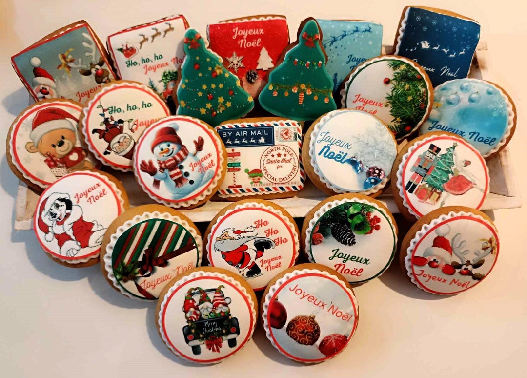 Set of 5 Personalized Christmas Cookies - Etsy