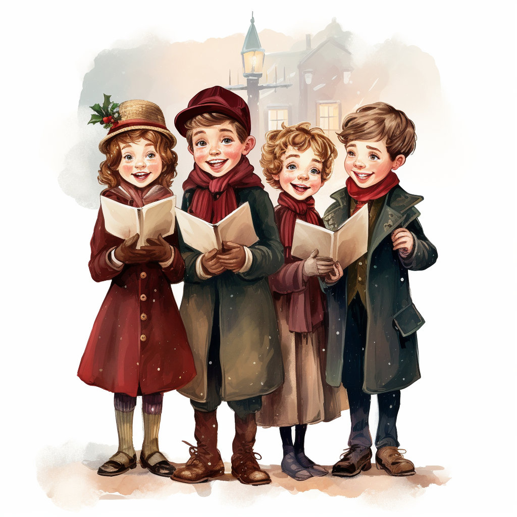 10 Christmas Carolers Clipart for Christmas Card Making & Crafts ...