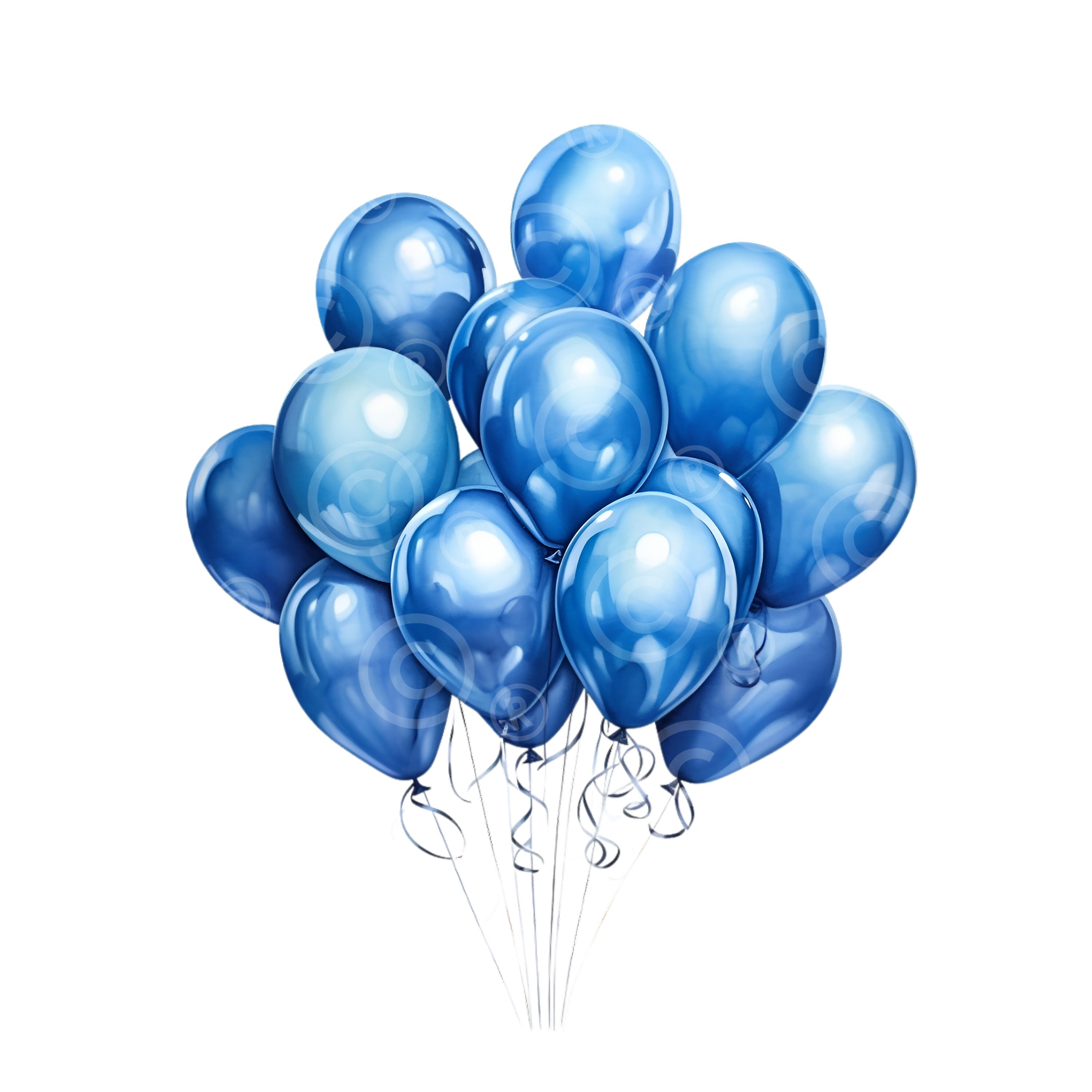 Navy Blue Balloon Clipart Collection PNG 300DPI Perfect for Invitations ...