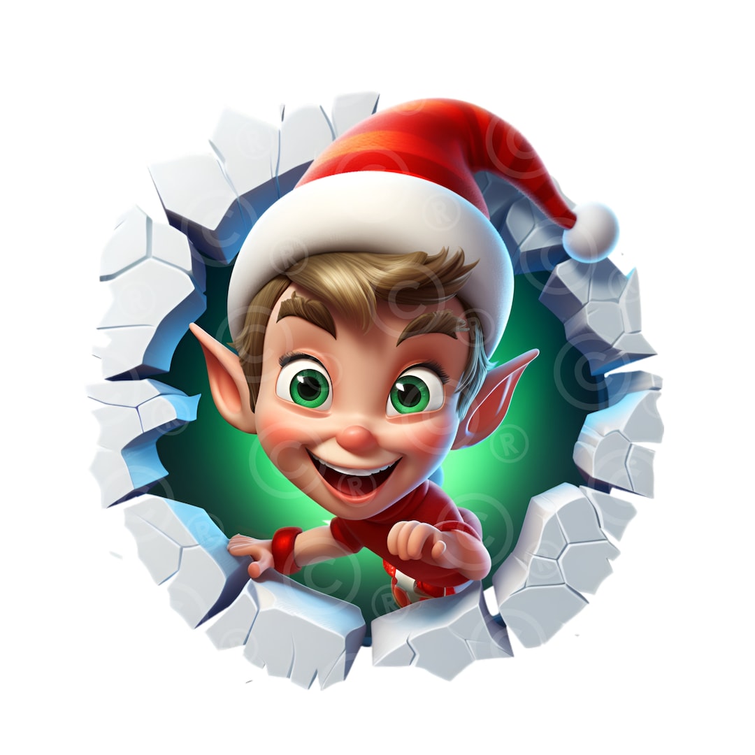 10 Christmas Elves Clipart 3D Christmas Cartoon Characters Elf PNG ...