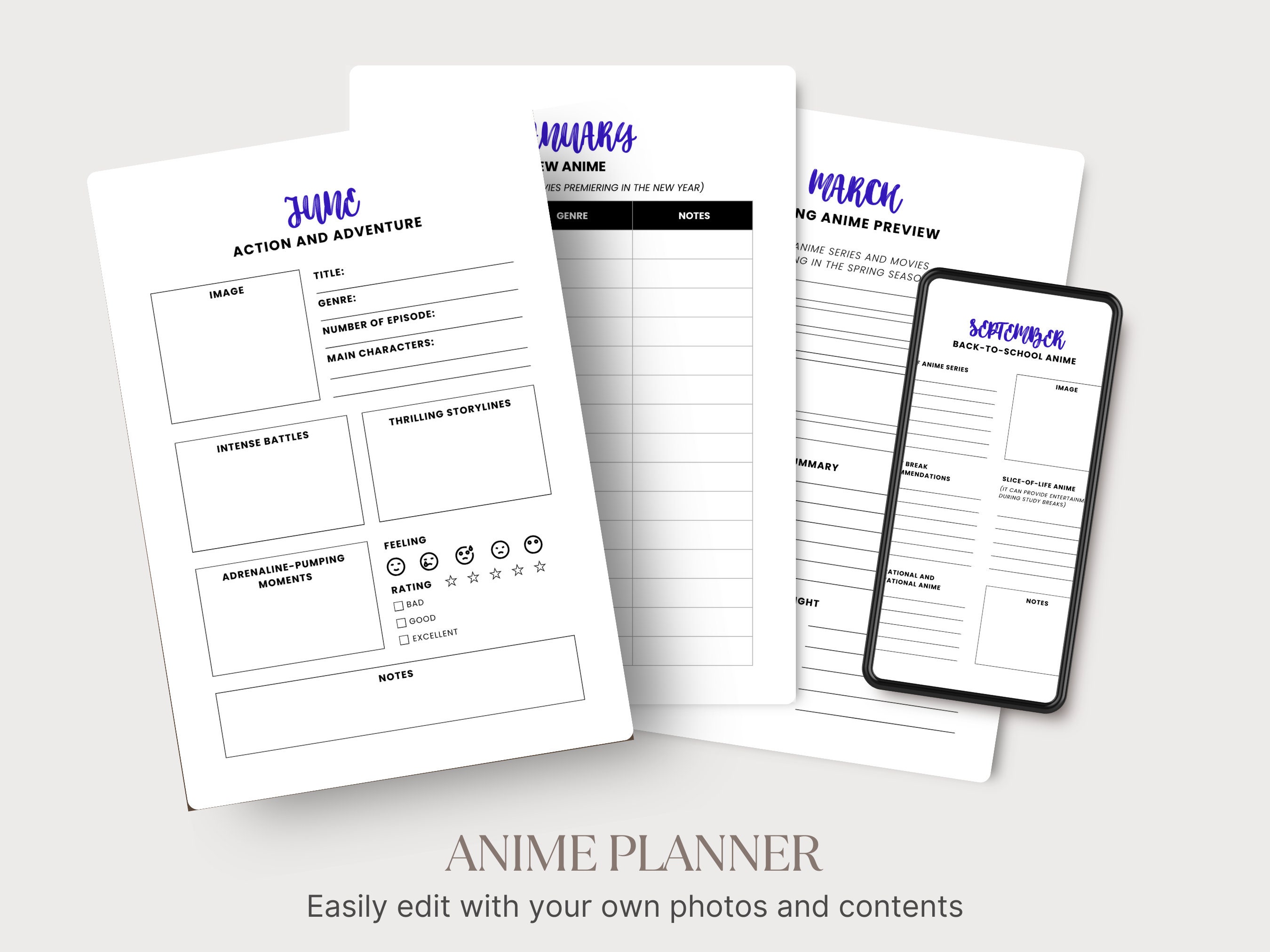 Plan Your Anime Journey Digital Canva Anime Planner, Episode Organizer ...