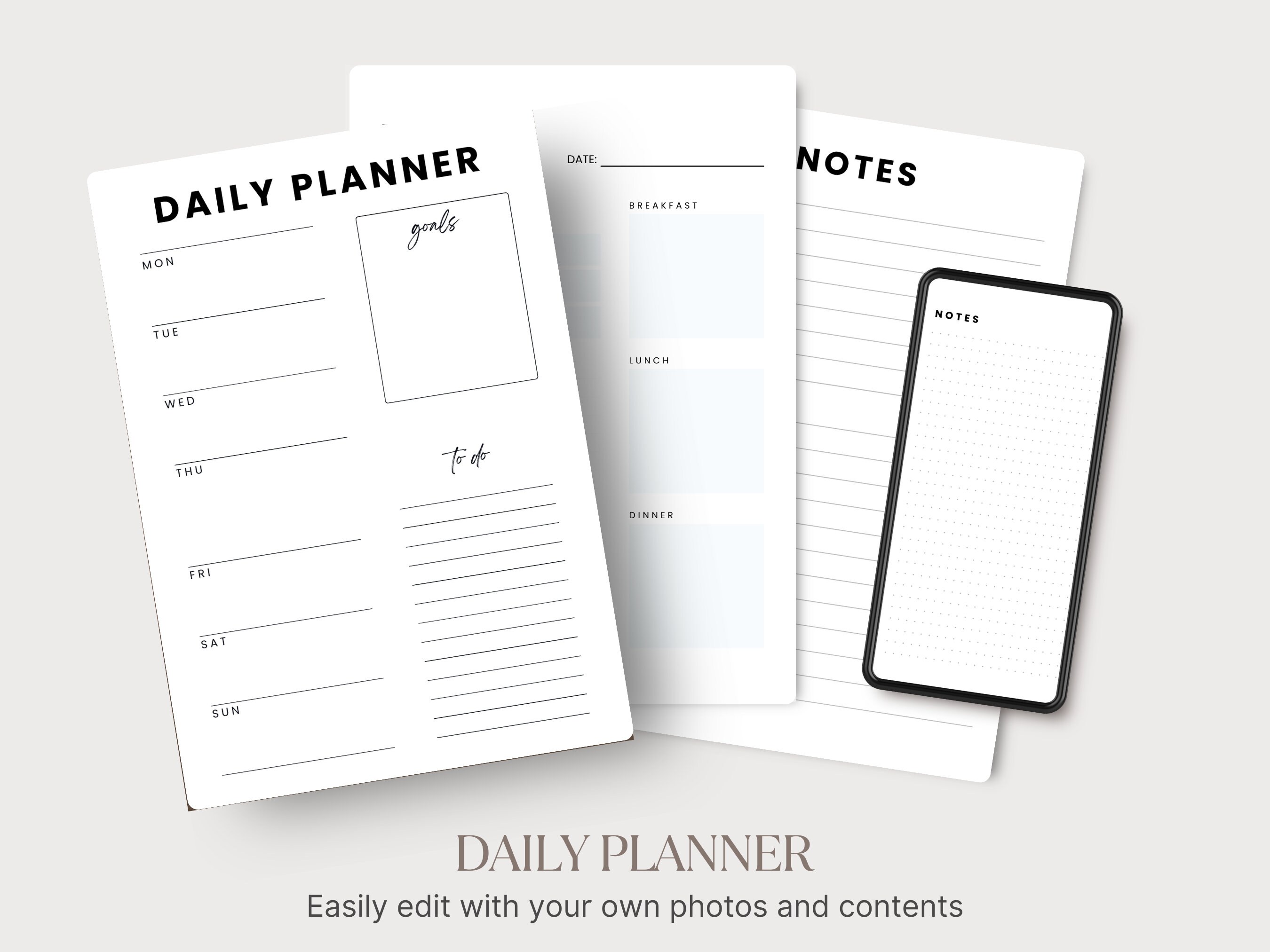 Printable Daily Task Checklist Canva Template, Custom Productivity Tool ...