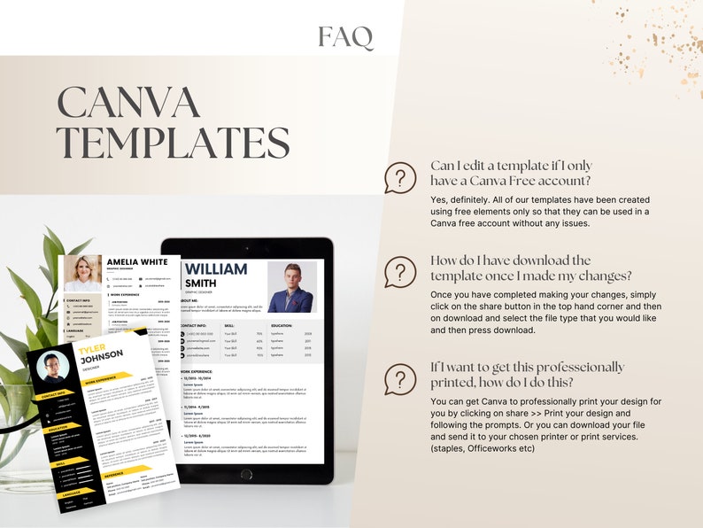 Personalized CV Templates, Edit in Canva for Professional Resumes, 20 ...