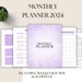 Printable Dated Monthly Purple 2024 Calendar Planner, Editable Canva ...